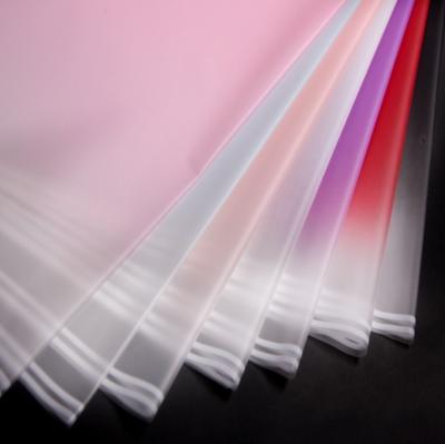 China Wholesale pure color gradient matte paper waterproof semi-transparent flower wrapping paper OPP material bouquet gift wrapping paper for sale