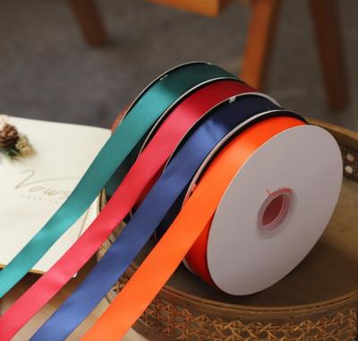 China High density solid color single-sided polyester ribbon 2.5cm cake decoration ribbon flower packaging ribbon ribbon for sale