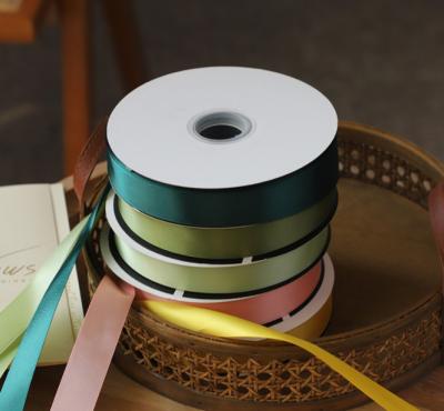 China High density solid color single-sided polyester ribbon 2.5cm cake decoration ribbon flower packaging ribbon ribbon for sale