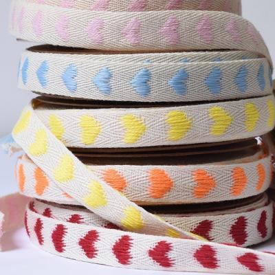 China Love embroidery, gold thread, cotton ribbon, flower bouquet, gift packaging, bow decoration, cotton thread for sale