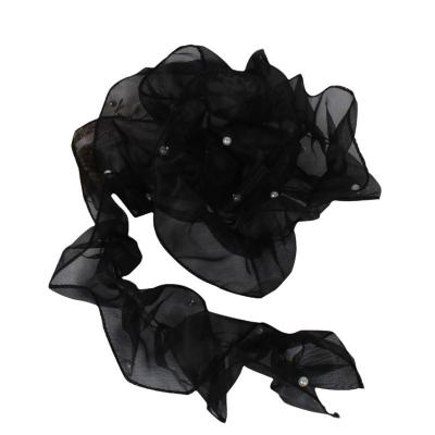 China 12cm pearl organza pleated ruffle edge mirror edging ribbon mesh flower rose Flower accessory clothing mouth for sale