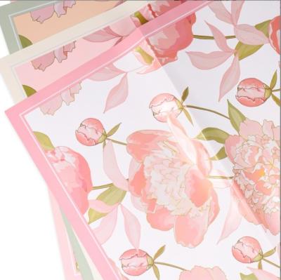 China Hera Paper Flower Goddess Peony Printed Paper Flower Art bouquet wrapping paper, popular waterproof Ouya paper pearlescent flower wrapping paper for sale