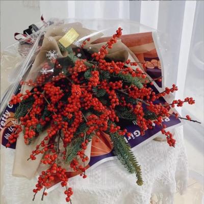 Cina Carta di avvolgimento per fiori di cellophane a fiocco di neve trasparente e impermeabile, regalo di Natale, materiale per il buco di mele della vigilia di Natale in vendita