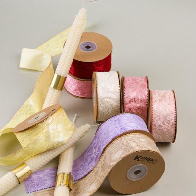中国 歯の縁にポリエステル刺身のパターンが付いている 双層の renda DIY 弓髪アクセサリー 花屋 花の包装 トップハット 販売のため