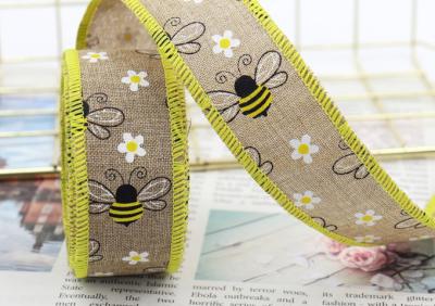 China Cross border Sunflower bees paragraph Bee Festival polka dot checkered wavy ribbon zip tape for sale