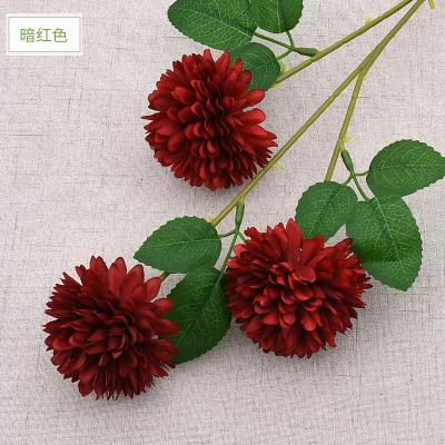 Cina Simulazione di una palla a tre teste Crisantemo Fiore falso ortensia Fiore artificiale Tennis da tavolo Crisantemo Decorazione di casa per matrimoni Simulazione di un bouquet di ortensia in vendita