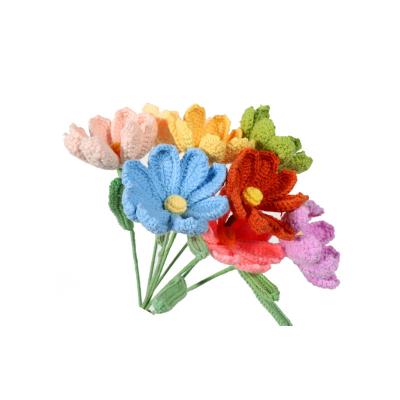 China Handmade knitting yarn Gesang flower finished product simulation bouquet home decoration creative ornament handmade yarn Gesang flower for sale