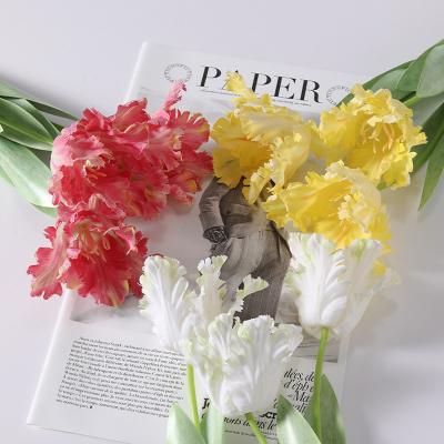 China 3D-geprinte enkeltakige papegaai tulp met tanden, kunstbloem met een vochtinbrengende touch, kunstbloementuin bouquet Te koop