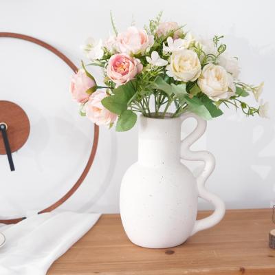 China Simulated Pomegranate Rose Finished Bouquet Ins Style Home Decoration Artificial Flowers Wedding Scene Decoration Cross border Hot Selling for sale