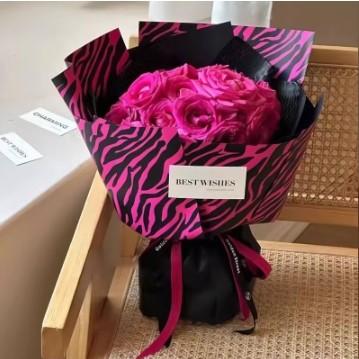China Zebra pattern waterproof floral material, fresh flower packaging paper for sale