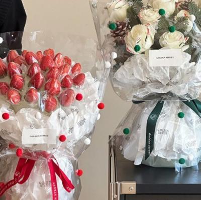 China Bloemenschaduw, kersthaarballen, dansende sneeuwvlokken, cellophane boeketten, bloemenverpakkingspapier, bloemenmaterialen, bloemenverpakkingspapier Te koop