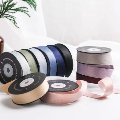 China Matte pattern snowflake belt DIY bow hair accessories bouquet packaging velvet belt clothing accessories double-sided velvet belt for sale