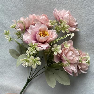 Cina Nuovo 6 teste Popo Peony Simulato Bouquet Nozze Guida stradale Set Fiori finti Casa Fotografia Requisiti Mano Fiore di seta industriale in vendita