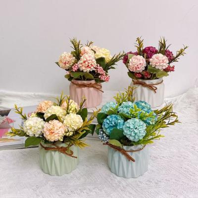 Chine Vente en gros de fleurs artificielles, d'hortensia en pot, d'articles décoratifs pour les salons et salles à manger, de fleurs artificielles, de plantes vertes, de plantes en pot et de décorations de table à vendre