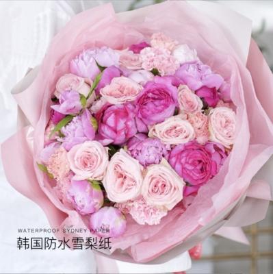 China Blütenverpackungspapier, massivfarbiges Birnenpapier, Blumenstraußverpackungspapier, wasserdichtes Farbpapier, Blumenkunst-Dekorationsmaterialien, Blumengeschäftsbedarf zu verkaufen