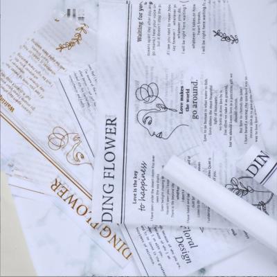 China Many Colors English Printed White Pear Paper Flower Bouquet Packaging Inner Lining Paper for 30-45 Days Shipping Time for sale