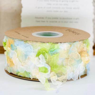 Cina 5cm/100m Poliestere in stile coreano Petali floreali con scarpe Cappelli da fiore Archi da fiore DIY Accessoiri per capelli Materiale di seta in vendita