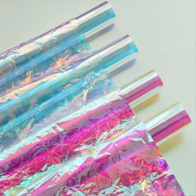 中国 花屋 包装 レーザー 透明 レインボー 内膜 紙 虹彩 フィルム ブケート 梱包 発送 時間 30-45 日 販売のため