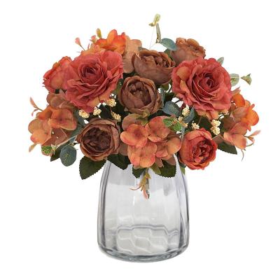 China Wholesale of European-style retro hydrangea core peony artificial flowers, wedding staircase decorative flowers, artificial flowers and silk flowers for sale
