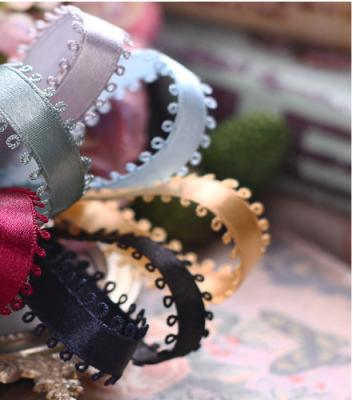 China Bruiloft Glanzend Polyester Lint Koreaans Geïmporteerd Dubbele Oor Rand Geweven Strik voor Kleding en Cadeauverpakking Te koop