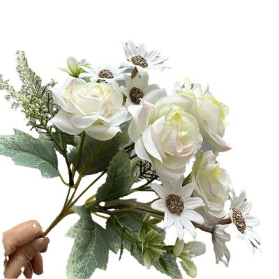 China Simulatie Hoek Rose Chrysanthemum Combinatie Bundle Zijde Bloem Huis Woonkamer Hotel Bruiloft Fotografie Prop Ornament Te koop