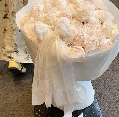 Cina Tissu satinato perla neve francese bouquet di fiori fai da te arco decorazione materiali floreali in vendita