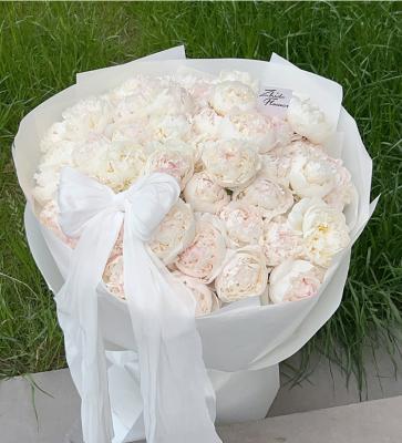 Cina Tissu satinato perla neve francese bouquet di fiori fai da te arco decorazione materiali floreali in vendita