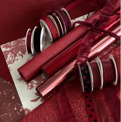 China Autumn And Winter Retro Ankora Red Series Flower Wrapping Paper Flower Bouquet Strap Flower Shop DIY Handmade Materials for sale