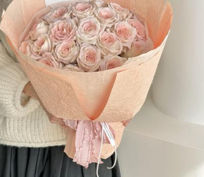 Cina Fiocco a bouquet di fiori serie pesca tenue con cinturino per San Valentino 2024, fai da te, fatto a mano, nastro floreale intrecciato, 2,5 cm, utilizzo in vendita