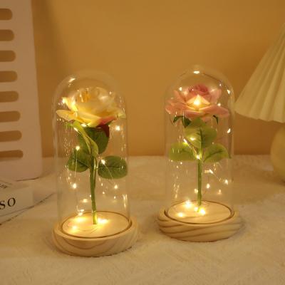 Cina Imitazione di rosa, fiore eterno, copertura in vetro, giorno della mamma, giorno di San Valentino, decorazione regalo di Natale e produttore di ornamenti all'ingrosso in vendita