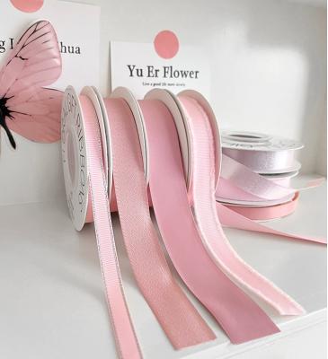 China Pink Memory Ribbon Bloemenarrangement Verpakking Haar accessoires Geschenkverpakking met handgemaakte DIY Boeket Te koop