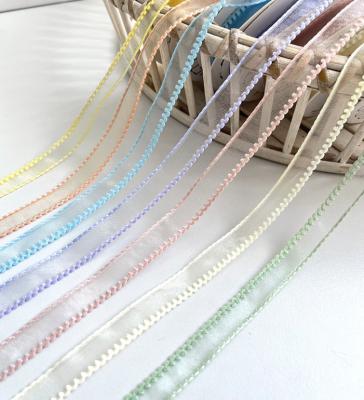 Cina Coreano Wave Edge Snow Silk Ribbon Imballaggio floreale Materiale fai da te Bouquet Binding Flowers Strisce decorativa avanzata in vendita