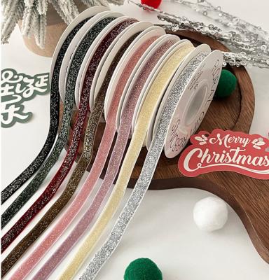 China Geel satine lint voor kerstversieringen Wasbaar DIY materiaal Te koop