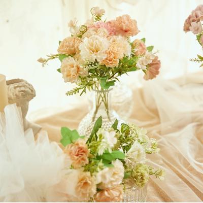 China Carnation simulation flower Spring color series Small handle flower Mother's Day fake flower Fresh soft decoration Silk flower Cross border hot selling artificial flower for sale