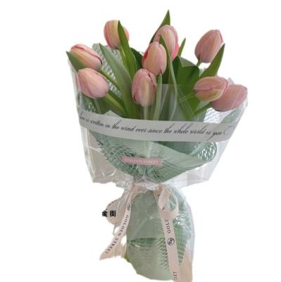 China Ins-style Simple English Cellophane Thickened Dust-proof Transparent Opp Film Paper Korean-style Bouquet Wrapping Paper Material for sale