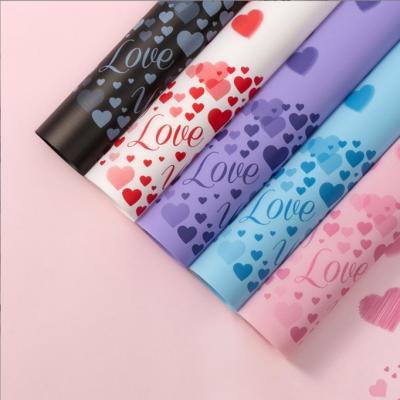 China Thickened Waterproof Flower Shop Gift Box Decoration Valentine's Day Flower Art Wrapping Paper for LOVE Matte Paper for sale