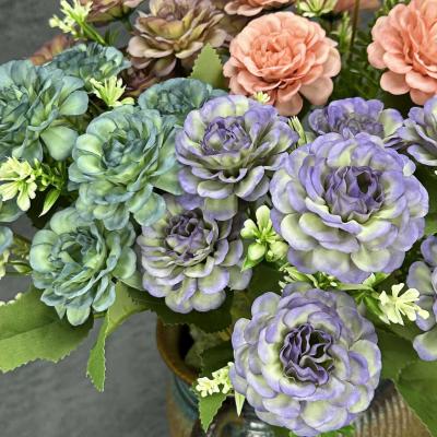 Cina Simulazione di un mazzo di rose di ibisco a 7 teste decorazione domestica decorazione di una scena di matrimonio decorazione transfrontaliera decorazione a mano di fiori falsi in vendita