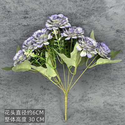 Cina Simulazione di un mazzo di rose di ibisco a 7 teste decorazione domestica decorazione di una scena di matrimonio decorazione transfrontaliera decorazione a mano di fiori falsi in vendita