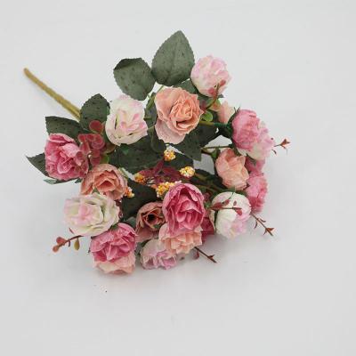 Cina 21 Rose di diamanti, Decorazione di un pacchetto di rose d'autunno a 7 forcelle, Decorazione per la casa di nozze, Fiori finti in vendita