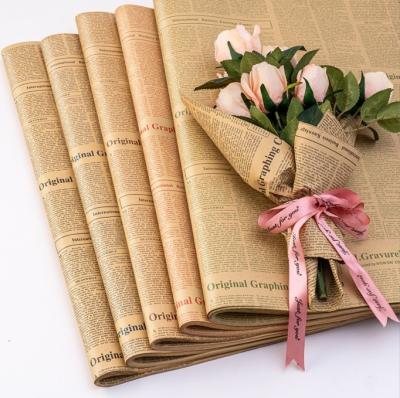 China Many Colors Vintage Kraft Paper for Book Wrapping Gift Wrapping Bouquet Packaging Flower Wrapping and English Newspapers for sale
