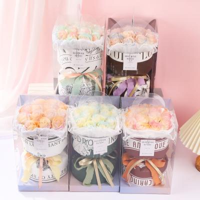 China Romantic little scented rose soap flower bouquet, Qixi Festival, Valentine's Day, birthday gift, Women's Day soap flower bouquet cross-border for sale