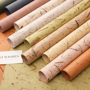 China Papel de embrulho para florista e embalagem de buquê Vintage Rasgado à mão Veia da folha em muitas cores à venda