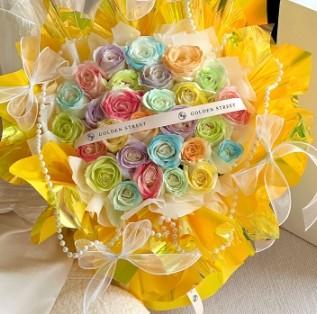 China Papel de Embrulho Floral Impermeável de Vidro Cristal Colorido Candy para Festas 57*57cm à venda
