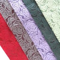China Waterproof Embossed Polyester Florist Wrapping Paper Roll Big Rose Pattern 60cm for sale