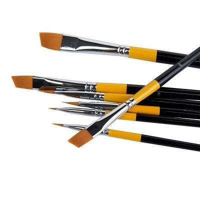 China Private Labeling Nylon Hair Acrylic Painting Brush angular Artist Painting Brush Set for sale