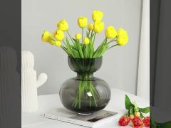 Mobiliário doméstico, buquê de flores artificiais, adereços de estúdio, 5 tulipas de pétalas duplas