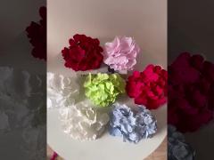 Venda por grosso de 27 peças de tecido gelado cabeças de flores de hortênsia, flores artificiais para festas de casamento arranjo de flores de estrada, decoração de parede de flor base e flores artificiais
