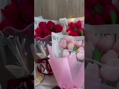Kerstroos Tulp geïmpuleerde bloemenboeket Belijdenis Verjaardagscadeau Fabrikant Groothandel Boeket Cadeau