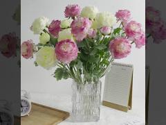 Simulated high-end 3-head plush thousand pose lotus flower, ocean peony, simulated flower, home wedd