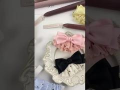Gewrikte polka dot rok hem geweven lint haar accessoires handgemaakte DIY boog kant accessoires baby kleding Lolita rok hem lotus blad